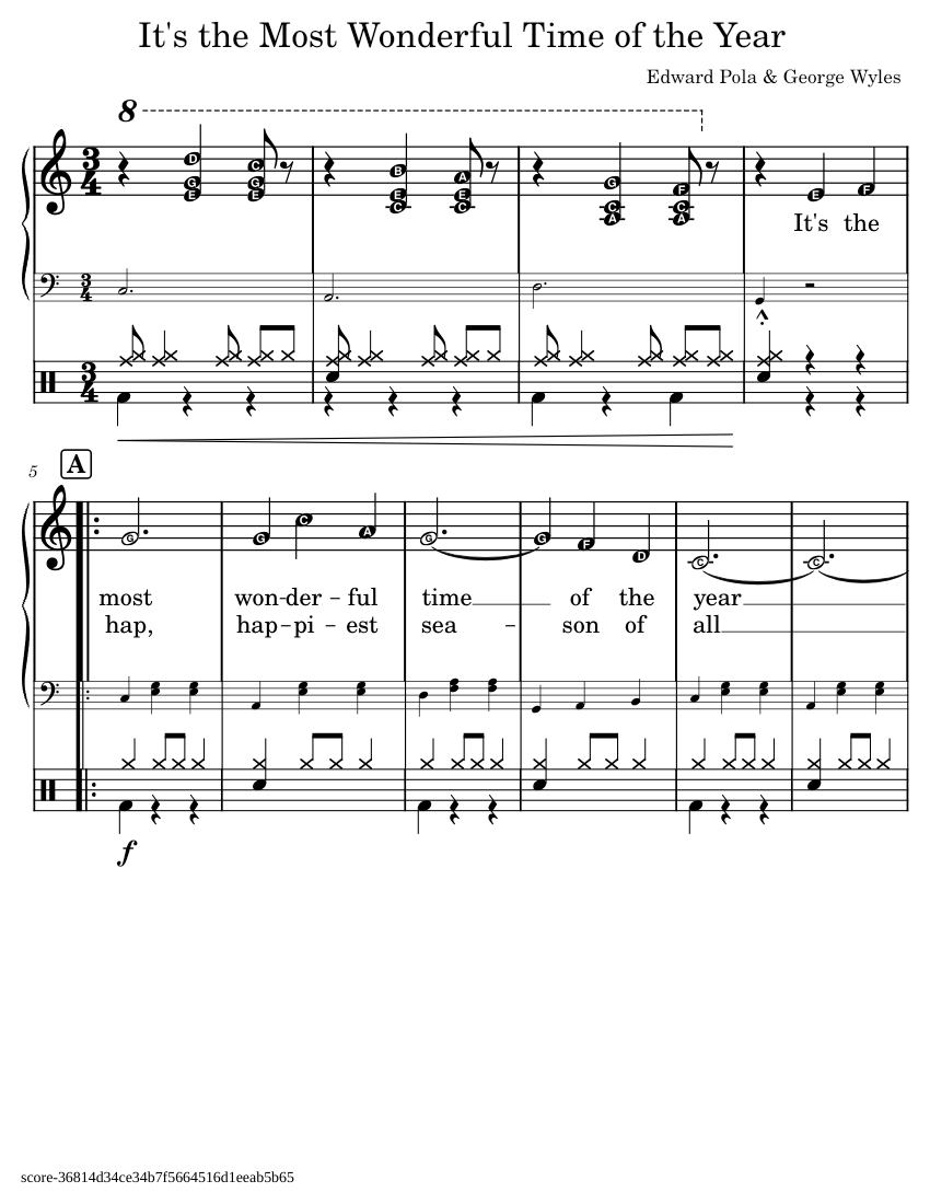 Its the Most Wonderful Time of the Year - Section A - Piano Drumg ...