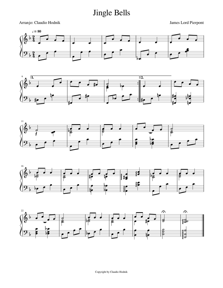 Jingle Bells Sheet music for Piano (Solo) Easy | Musescore.com