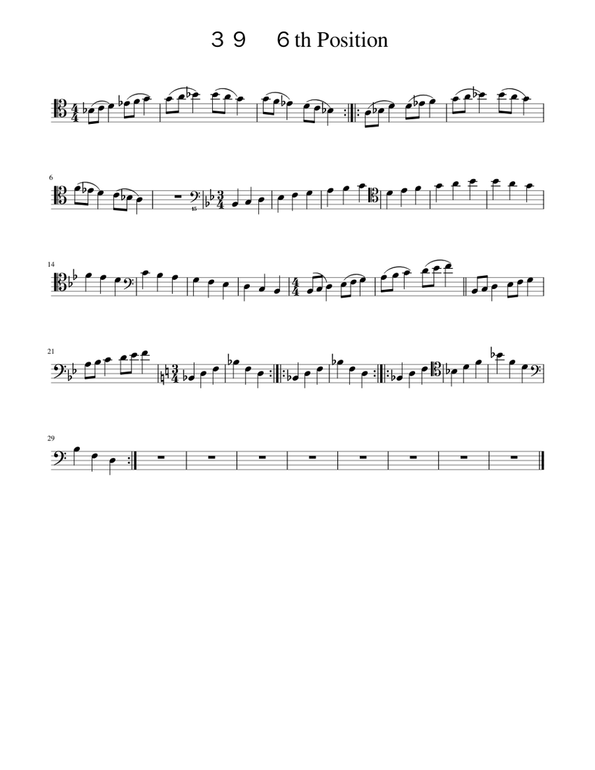39 6th Position Sheet music for Cello (Solo) | Musescore.com