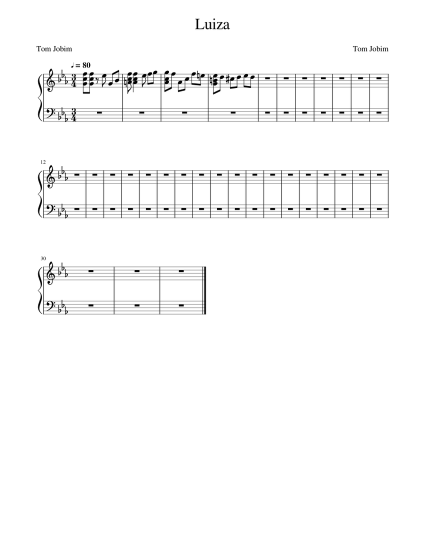 Luiza Sheet music for Piano (Solo) | Musescore.com