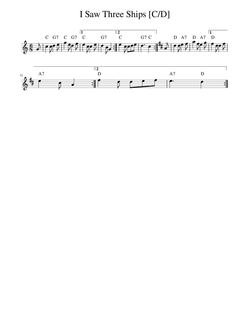 I Saw Three Ships Sheet music for Piano (Solo) Easy | Musescore.com