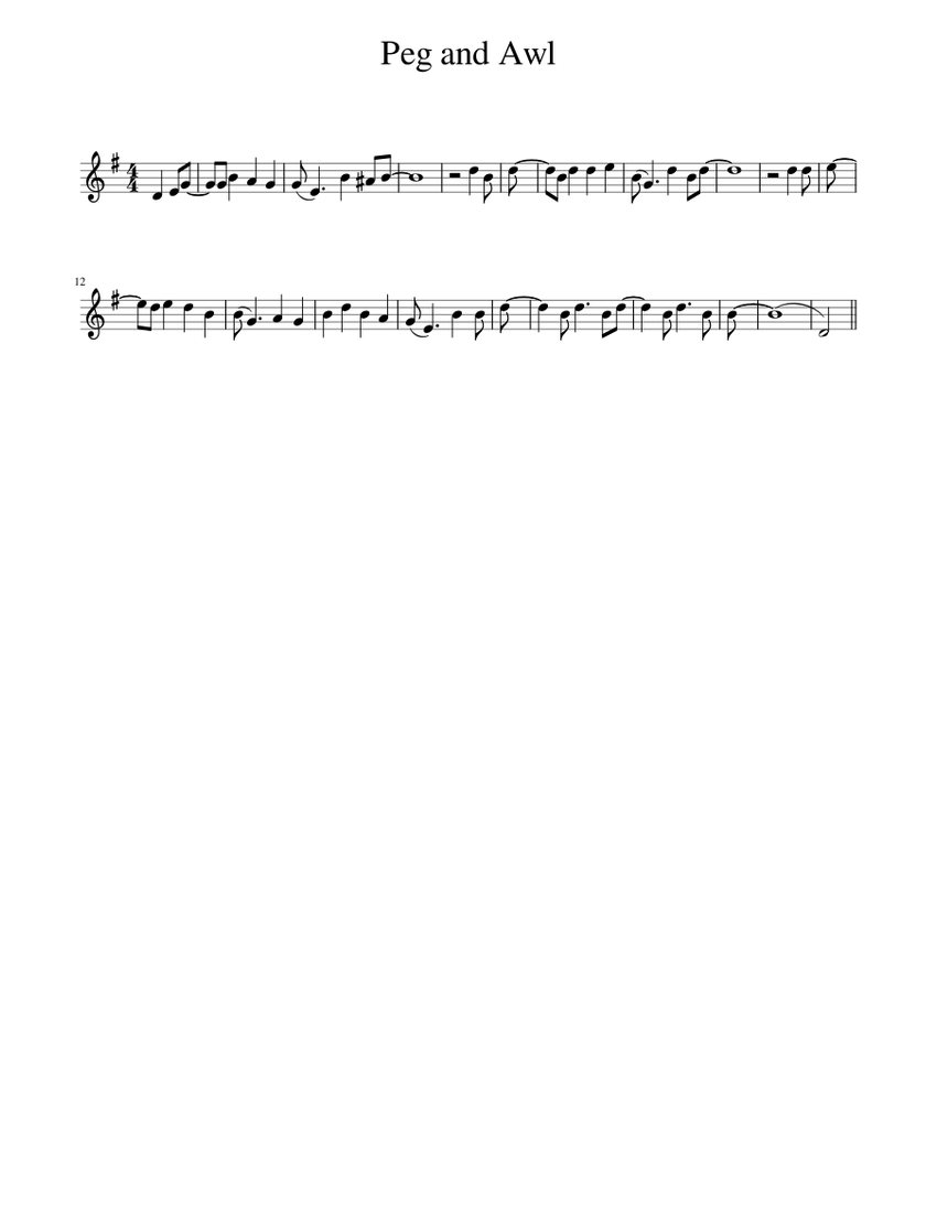 Peg and Awl Sheet music for Piano (Solo) Easy | Musescore.com