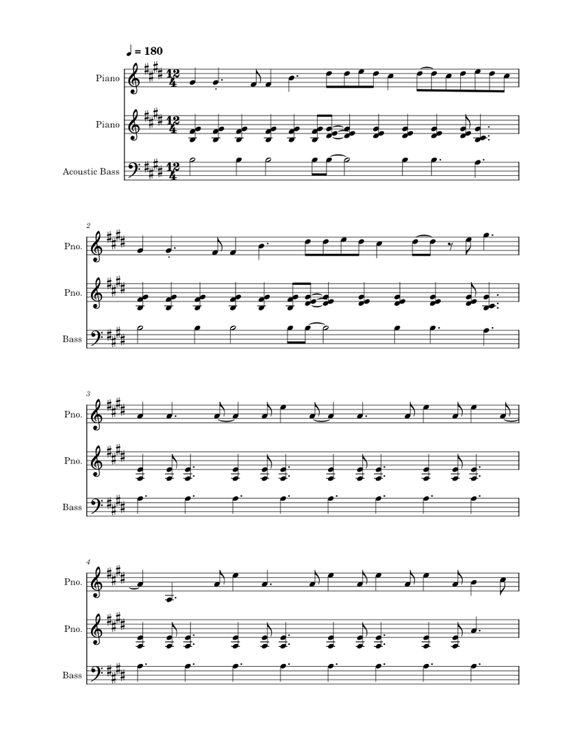 Ryan's Song Pavement Sheet music for Piano, Bass guitar (Solo ...