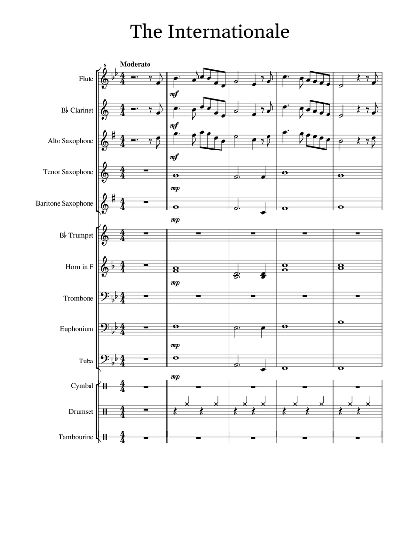 The Internationale Sheet music for Trombone, Euphonium, Tuba ...
