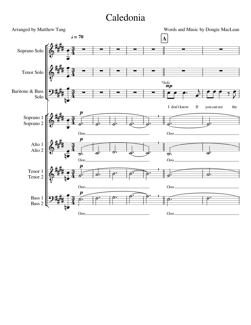 Caledonia Sheet music for Soprano, Alto, Tenor, Bass voice & more ...