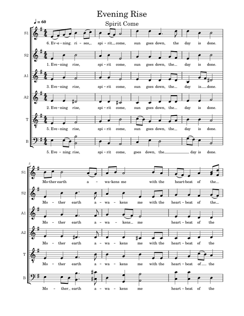 Evening rise – Misc Praise Songs Sheet Music for Soprano, Alto, Tenor ...