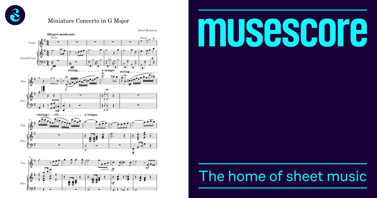 Miniature Concerto in G major for violin and piano by Albert Reinman ...
