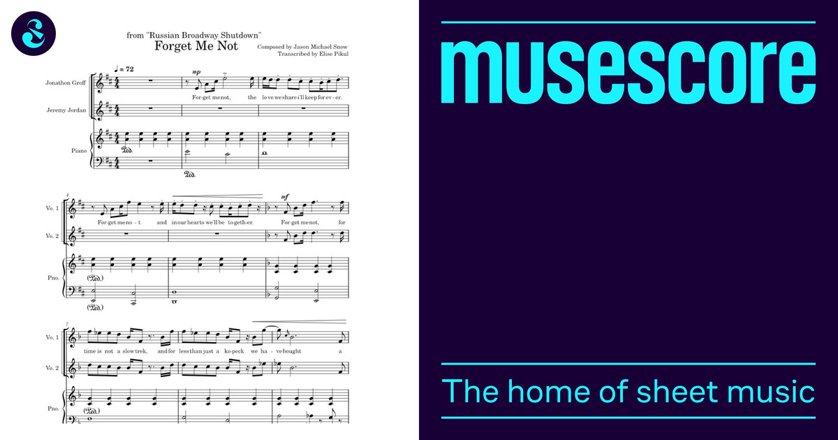 Forget Me Not – Russian Broadway Shutdown Sheet Music for Piano ...