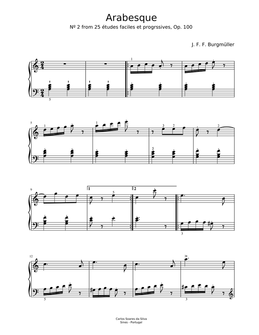 Arabesque Sheet Music for Piano (Solo) | MuseScore.com