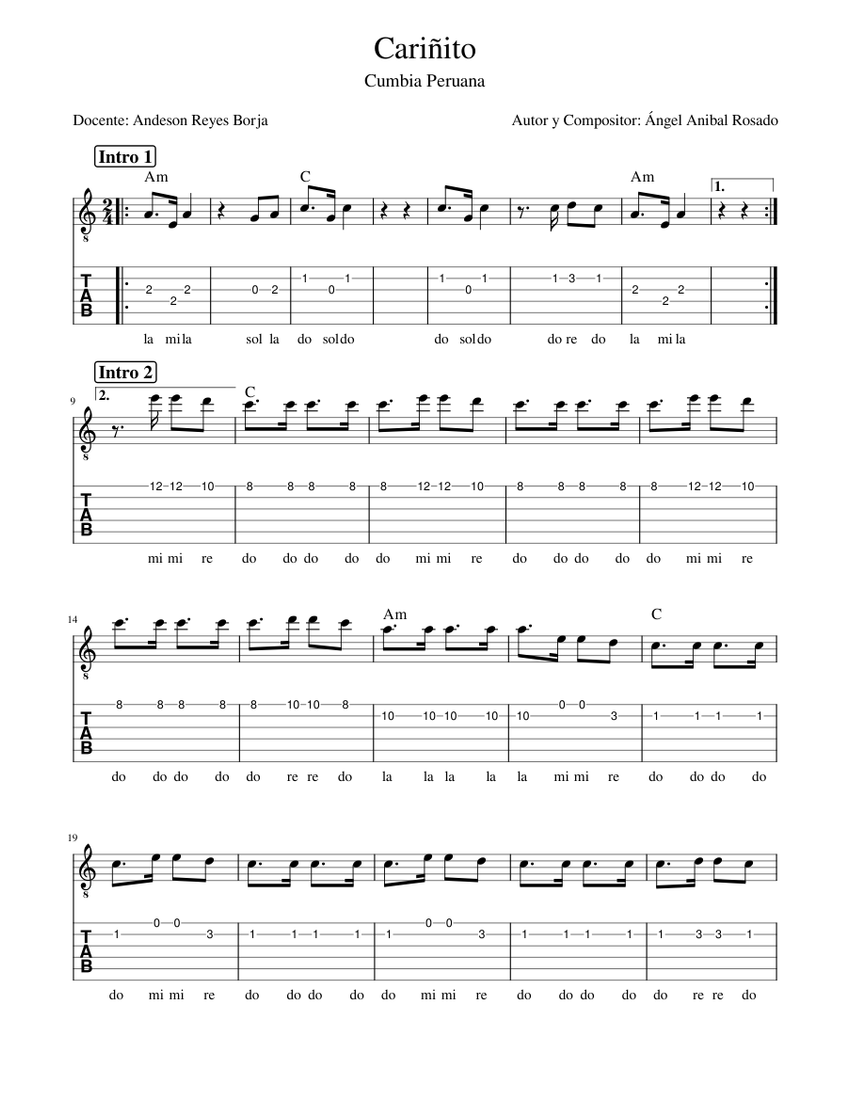 Cariñito Sheet music for Guitar (Solo) | Musescore.com
