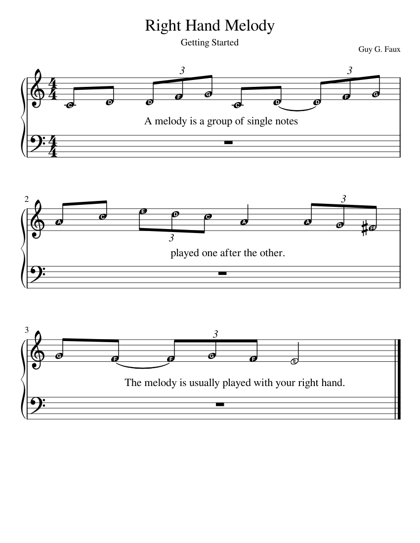 Right_Hand_Melody Sheet Music for Piano (Solo) Easy | MuseScore.com