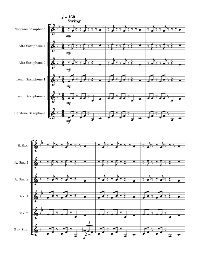 Take Five – The Dave Brubeck Quartet (Take Five Saxtet) Sheet music for ...
