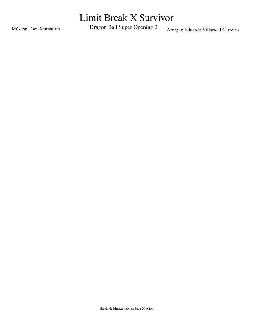 Limit Break X Survivor Sheet music for Trombone, Tuba, Flute piccolo ...