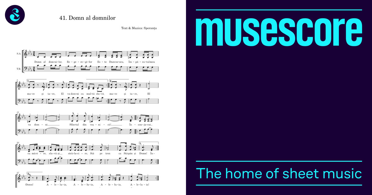 Domn al Domnilor, Rege-al Regilor - Speranta Sheet music for ...