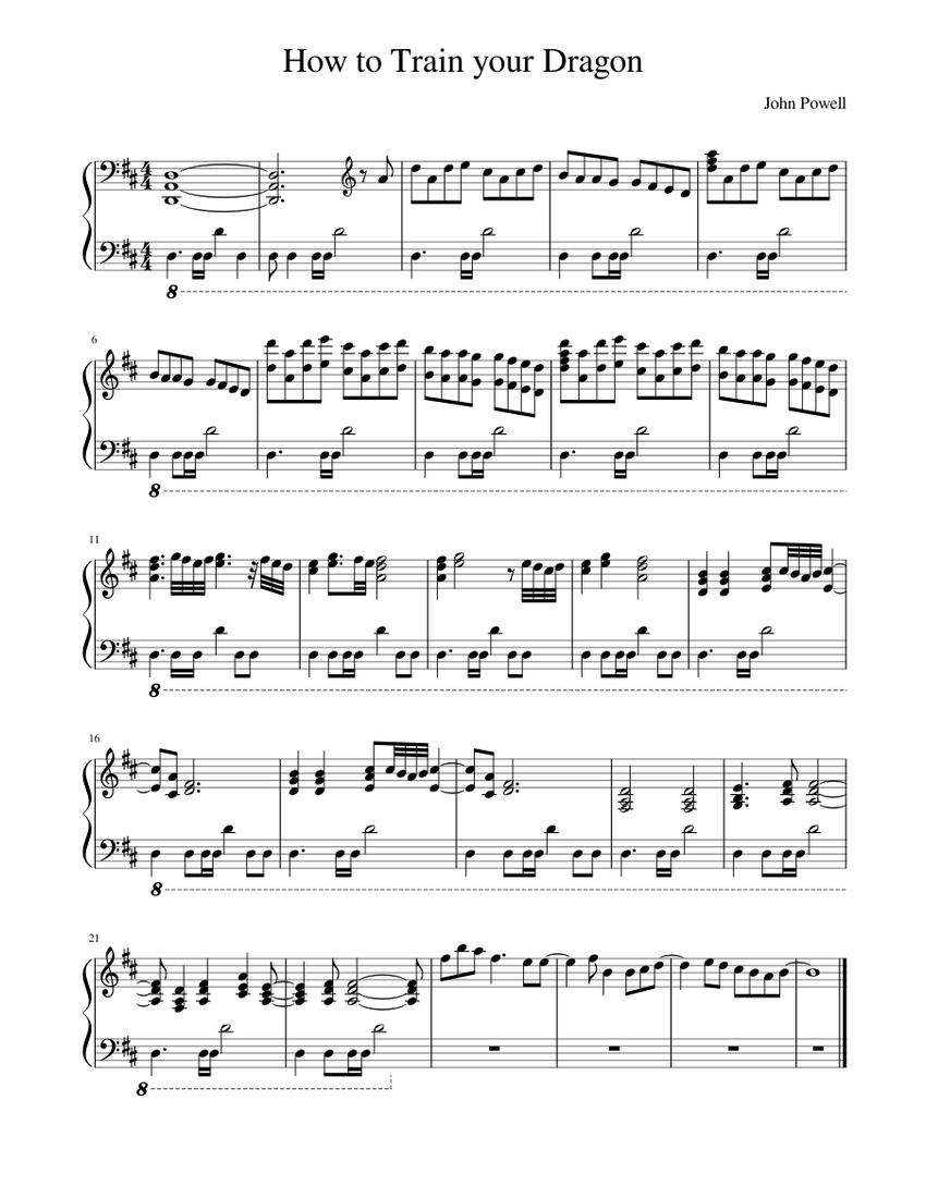 How to Train your Dragon Theme Sheet Music for Piano (Solo) | MuseScore.com