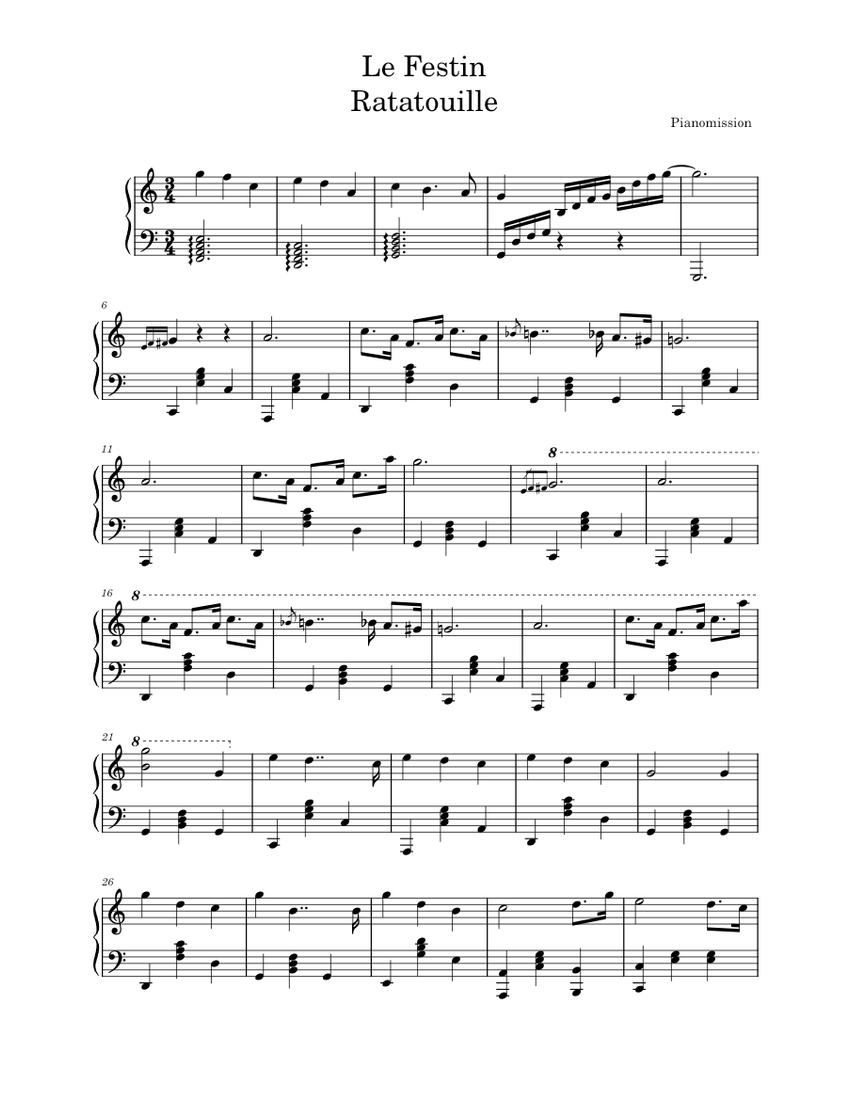 Le festin – Camille Le festin Sheet music for Piano (Solo) | Musescore.com