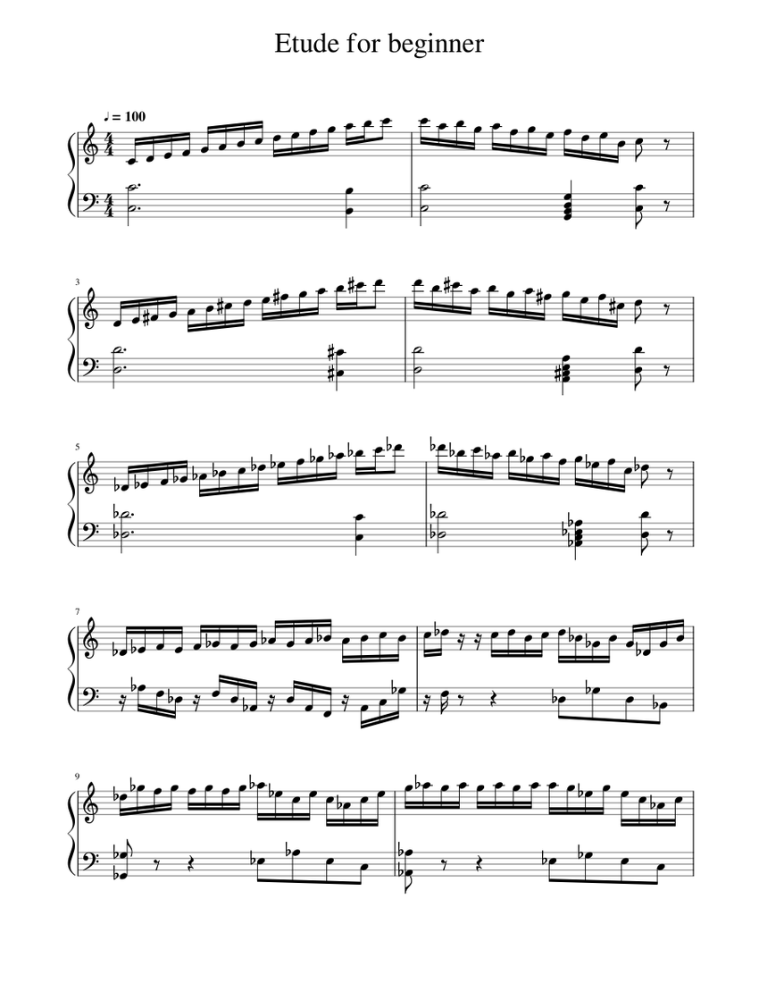 Etude_for_beginner Sheet music for Piano (Solo) | Musescore.com
