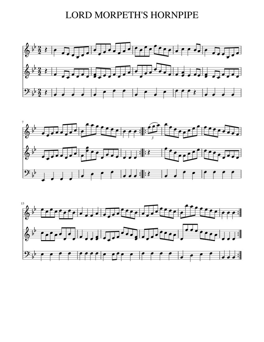 LORD MORPETH'S HORNPIPE Sheet music for Piano (Mixed Trio) | Musescore.com