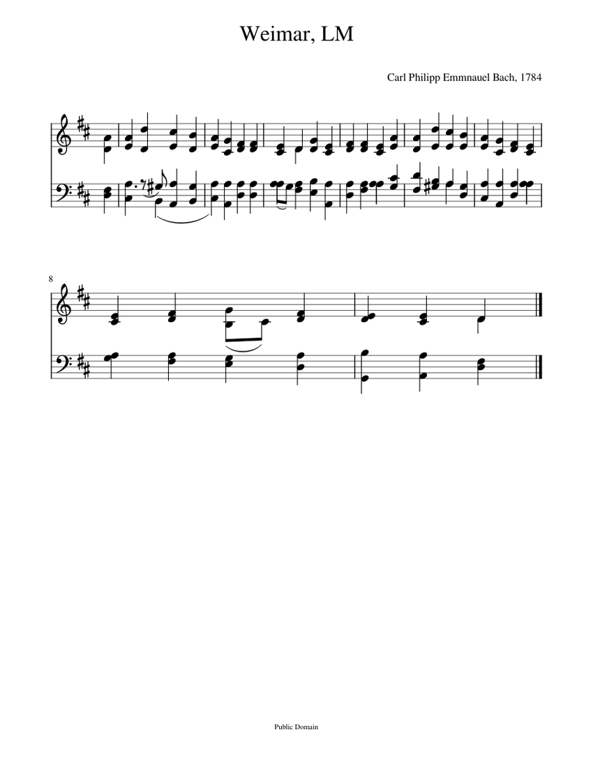 WEIMAR (Bach) Sheet music for Piano (Piano Duo) | Musescore.com