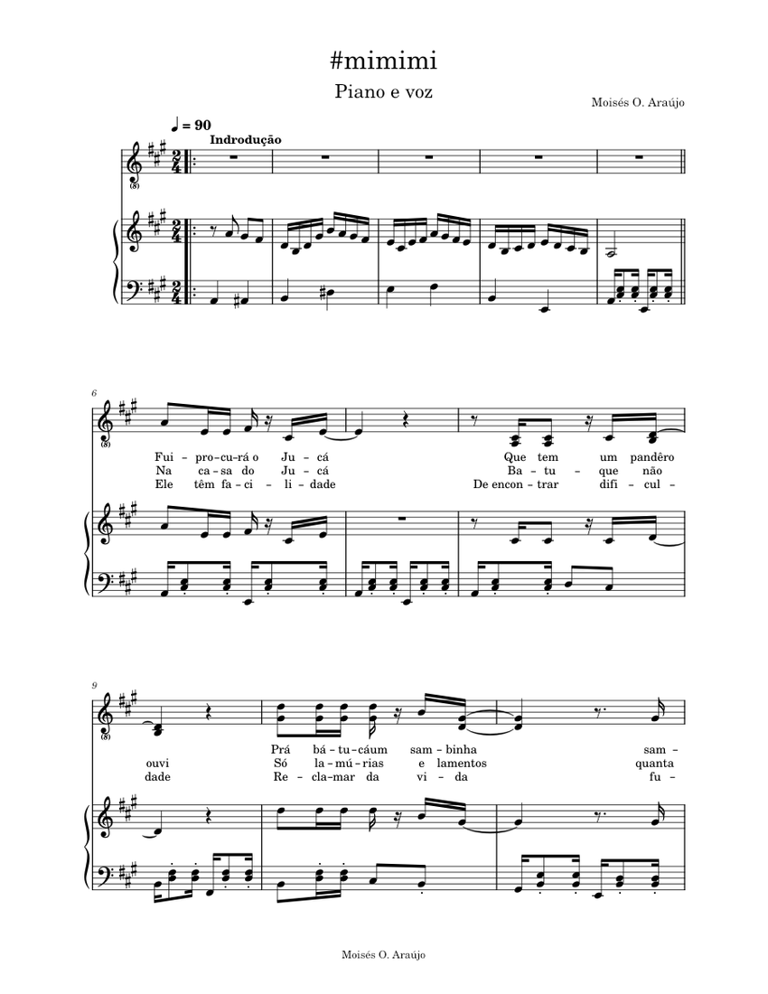 #mimimi Sheet Music for Piano, Vocals (Piano-Voice) | MuseScore.com