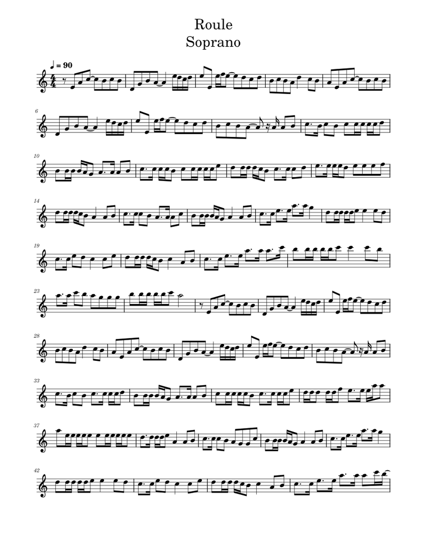 Roule – Soprano Sheet music for Clarinet in b-flat (Solo) | Musescore.com