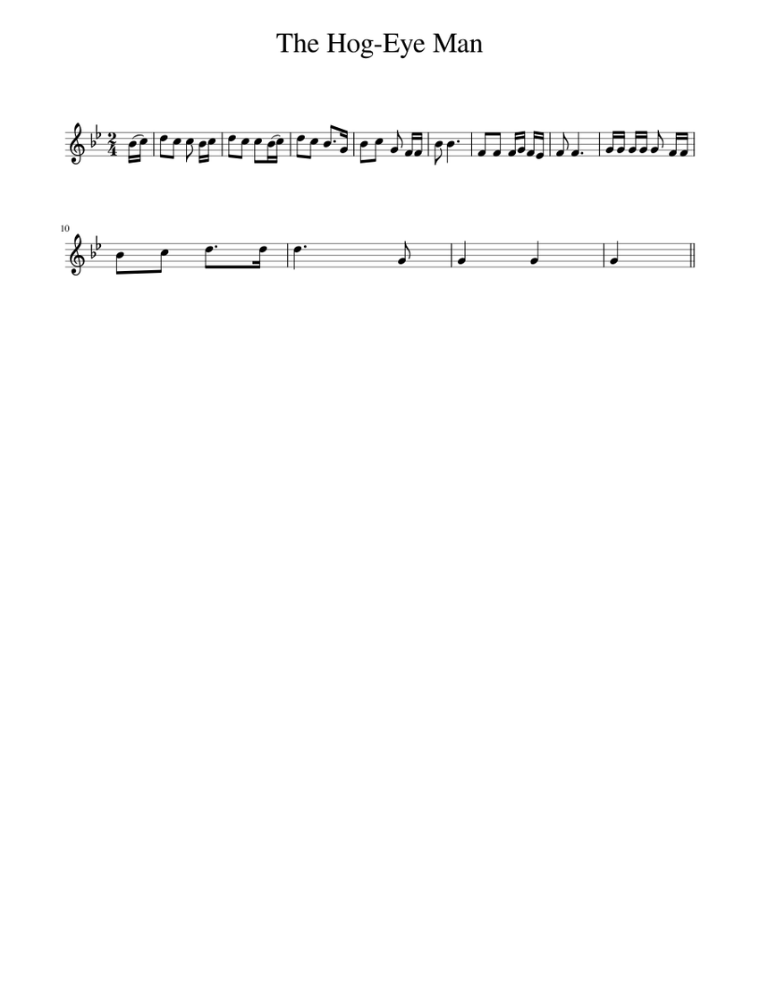 The Hog-Eye Man Sheet music for Piano (Solo) | Musescore.com