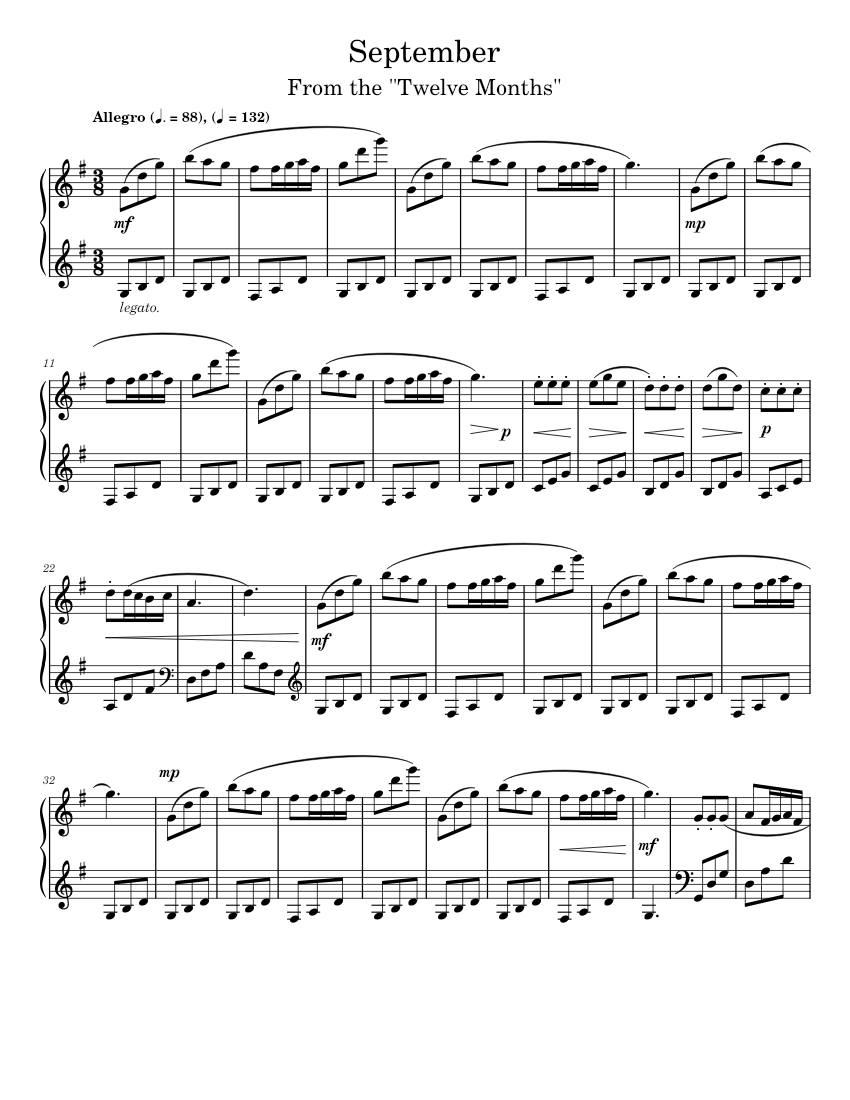 September Sheet music for Piano (Solo) Easy | Musescore.com