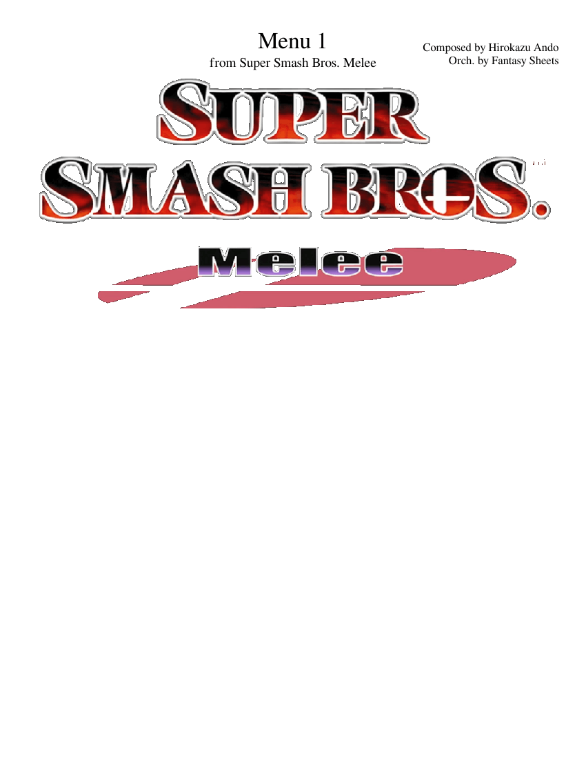 Super Smash Bros. Melee - Menu 1 Sheet music for Trombone, Tuba ...