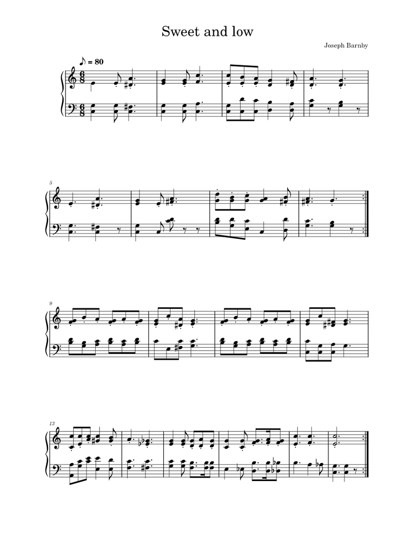 Sweet and low, sweet and low (Barnby) – Joseph Barnby Sweet and low ...