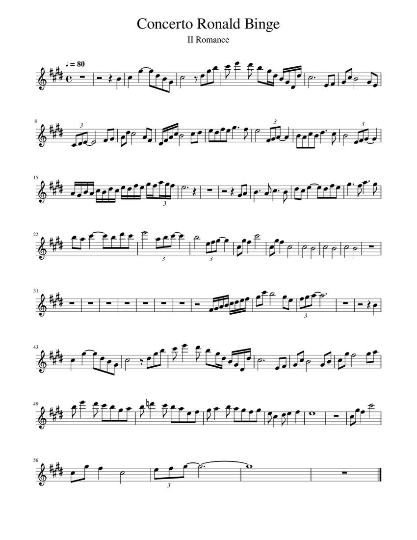 Concerto Ronald Binge Sheet Music for Saxophone alto (Solo) | MuseScore.com