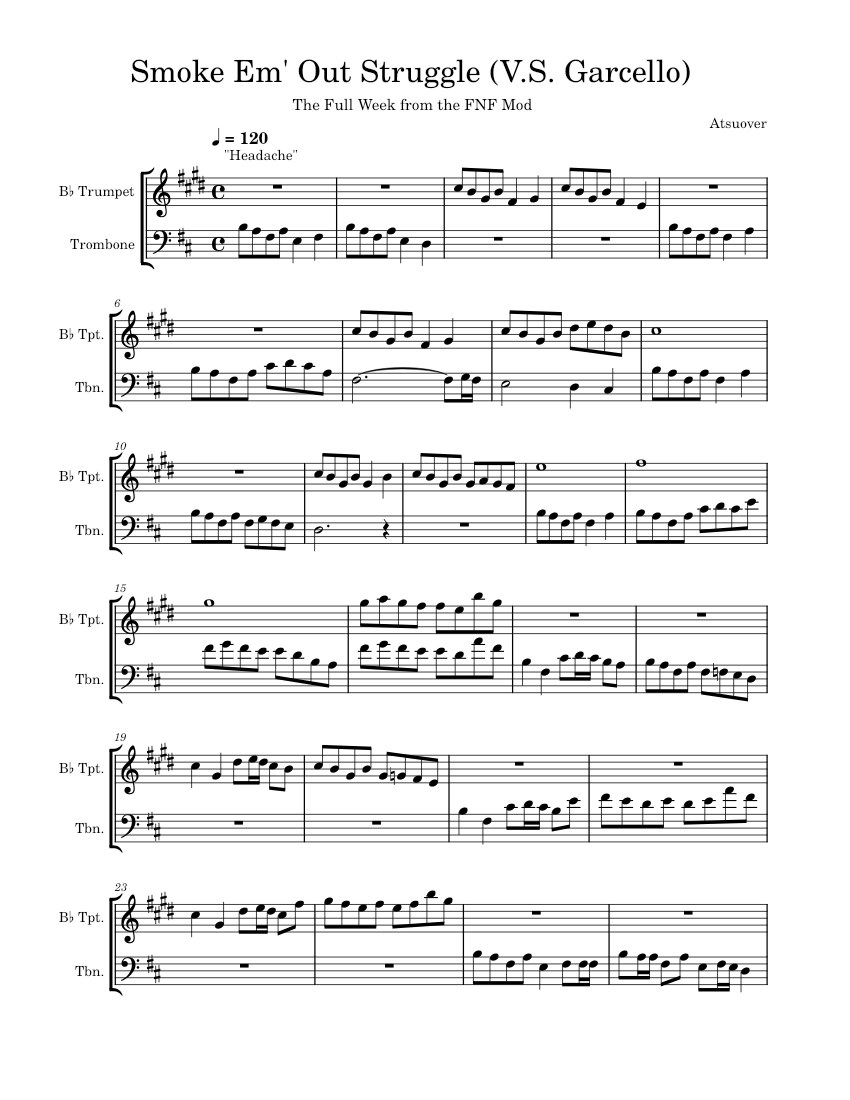 V.S. Garcello – atsuover Smoke Em' Out Struggle V.S. Garcello Sheet ...