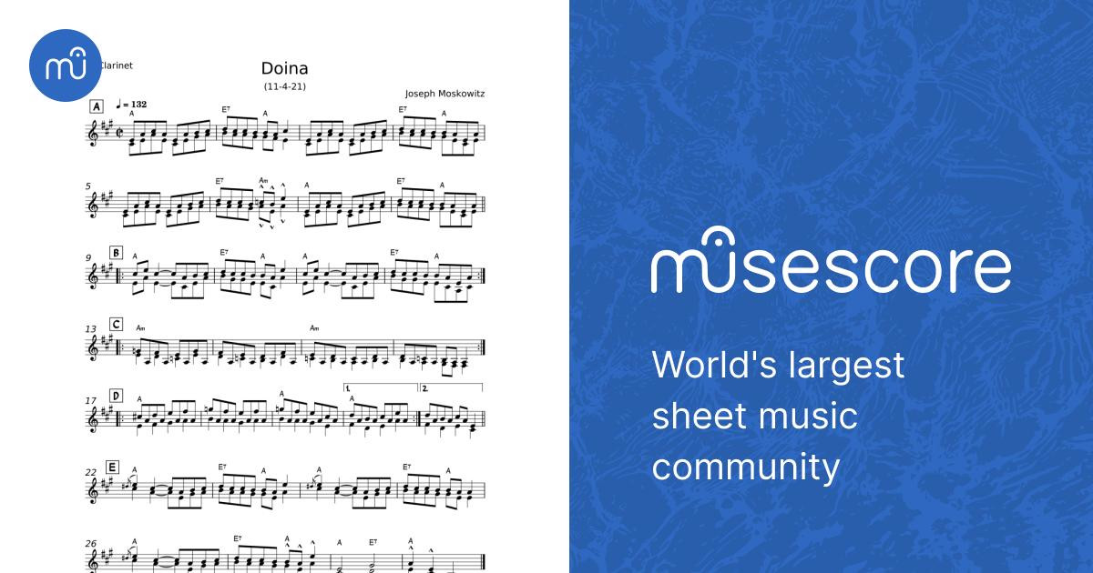 Doina - Joseph Moskowitz Sheet Music for Clarinet in b-flat (Solo ...