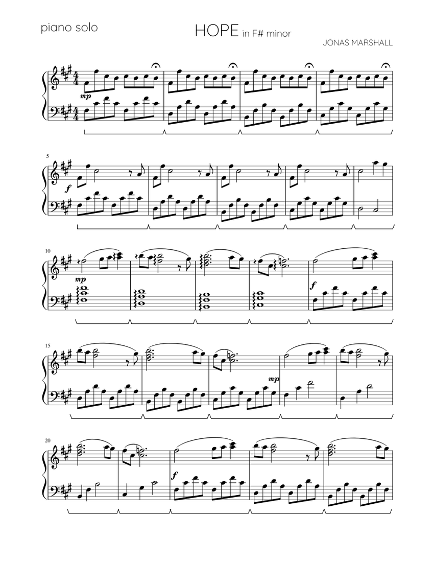 HOPE in F# minor Sheet music for Piano (Solo) Easy | Musescore.com