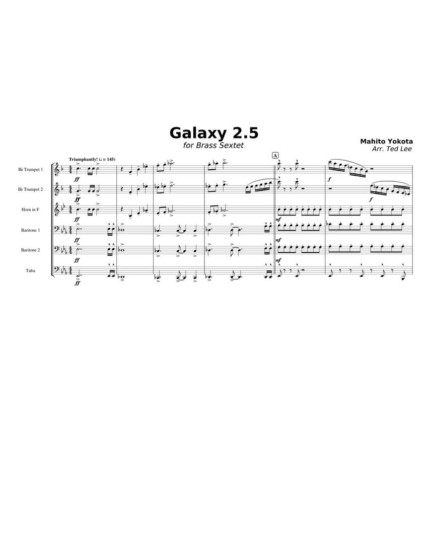 Galaxy 2.5 〖Brass Sextet Arrangement〗 • IBM #6 Sheet music for Trombone ...