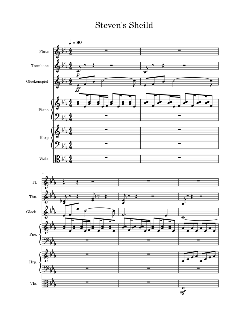 Steven's Shield – aivi & surasshu Sheet music for Piano, Trombone ...