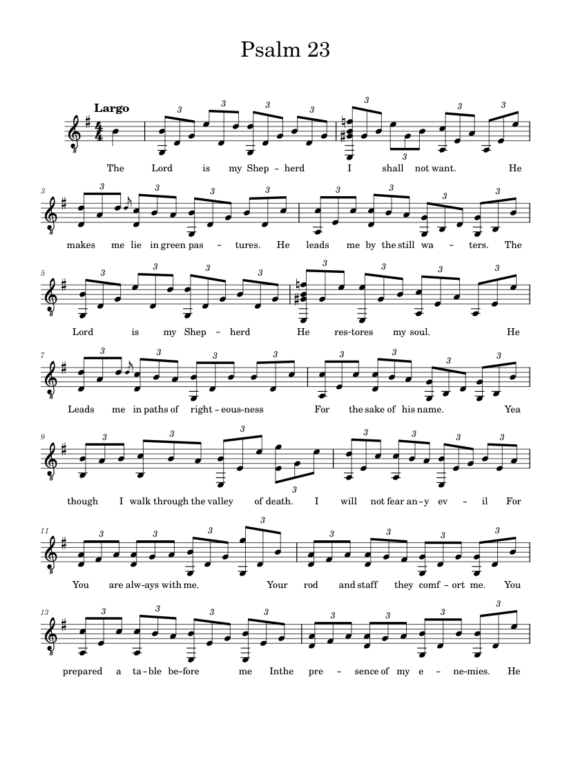 Psalm_23 Sheet music for Guitar (Solo) | Musescore.com