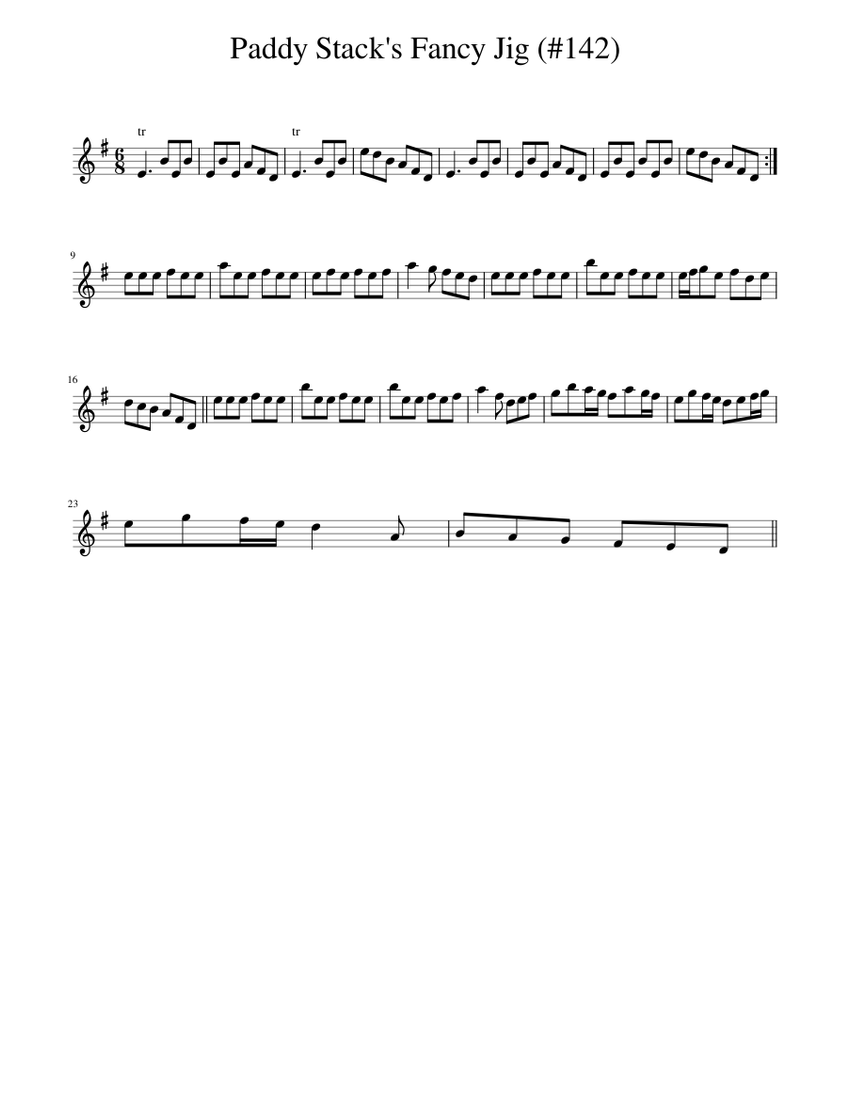 Paddy Stack's Fancy Jig (#142) Sheet music for Piano (Solo) | Musescore.com