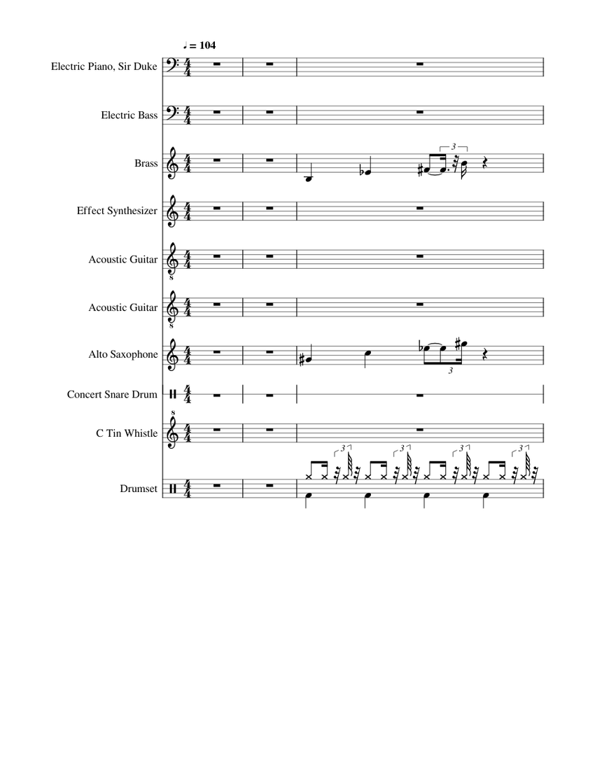 Stevie_Wonder_-_Sir_Duke Sheet Music for Piano, Saxophone alto, Snare ...