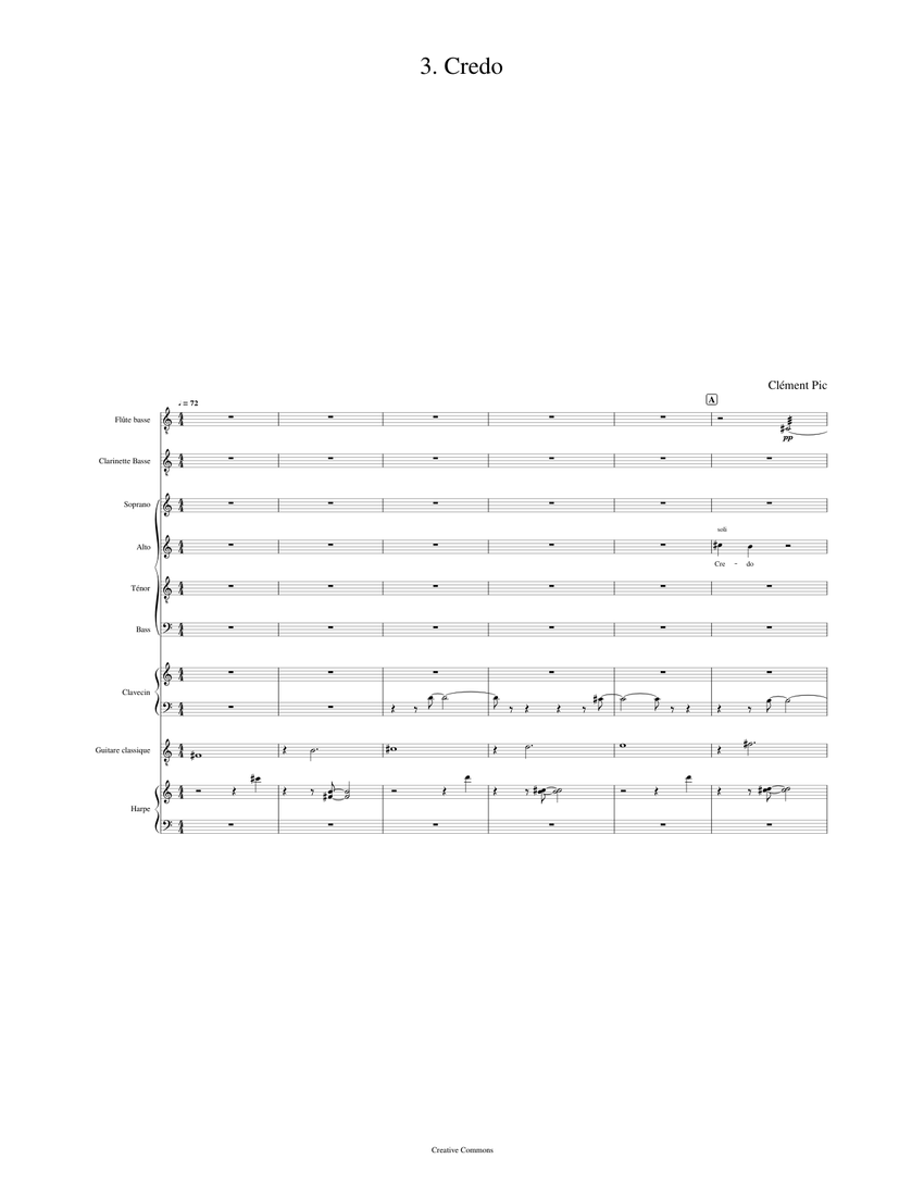 Messe - 03 Credo Sheet music for Soprano, Alto, Tenor, Bass voice ...