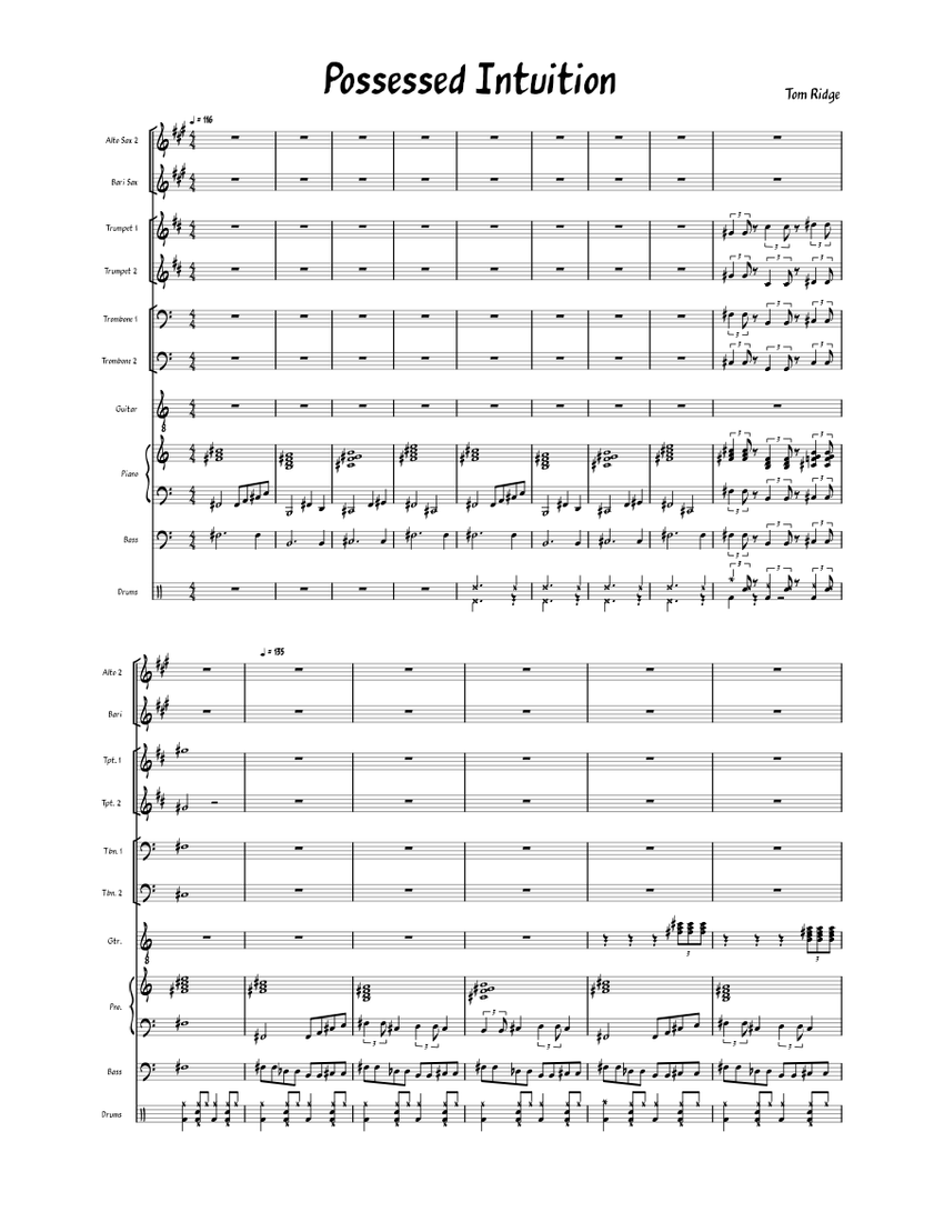 Possessed_Intuition Sheet music for Piano, Trombone, Saxophone alto ...