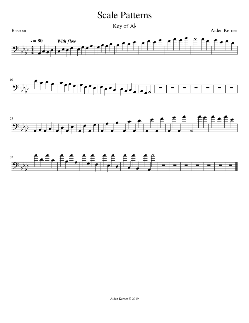 Scale Patterns (A♭) Sheet music for Bassoon (Solo) | Musescore.com