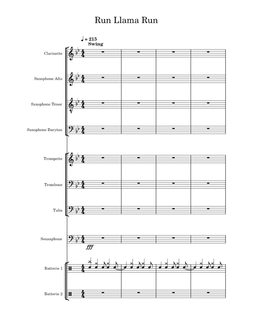 Run Llama Run – John Debney Run Llama Run Sheet Music for Trombone ...
