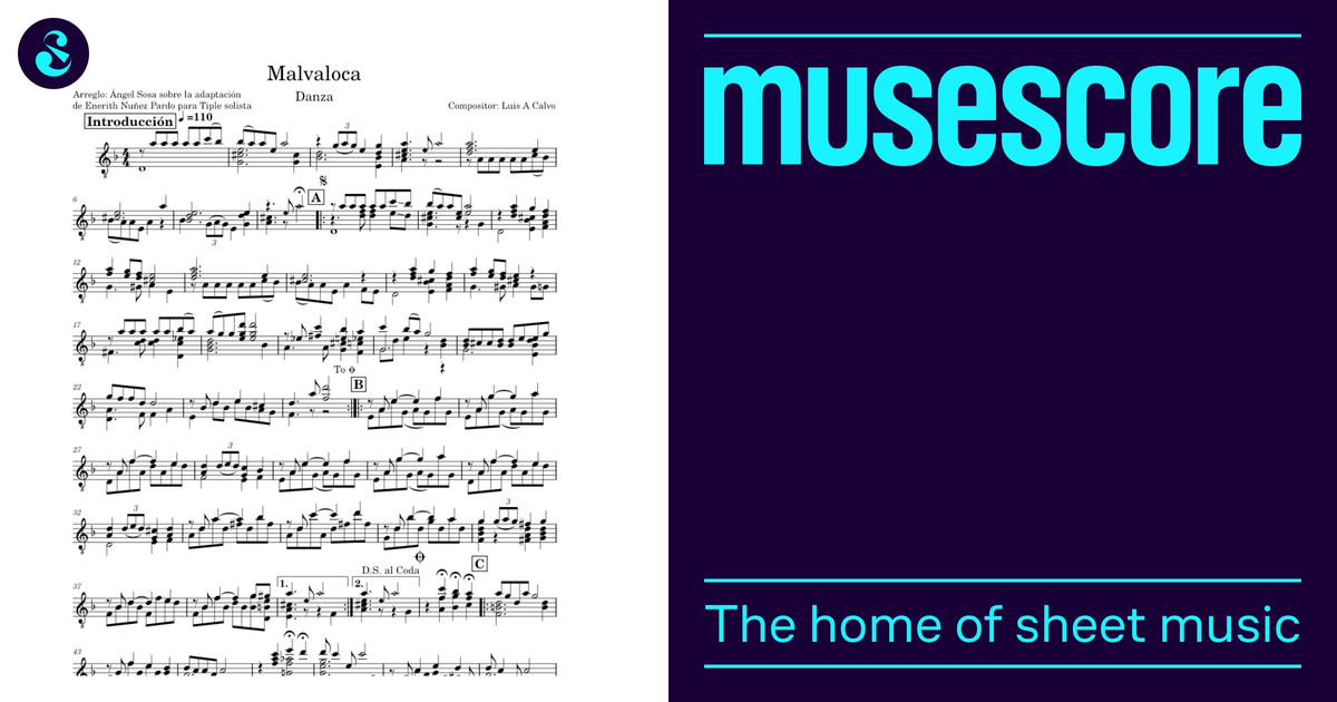 Malvaloca – Luis A Calvo Sheet music for Guitar (Solo) | Musescore.com