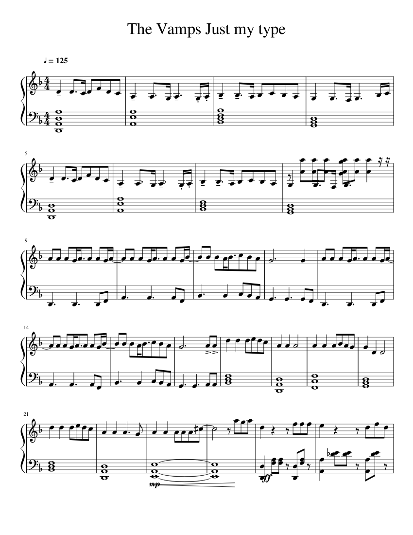 Just My Type-The Vamps Sheet Music for Piano (Solo) | MuseScore.com