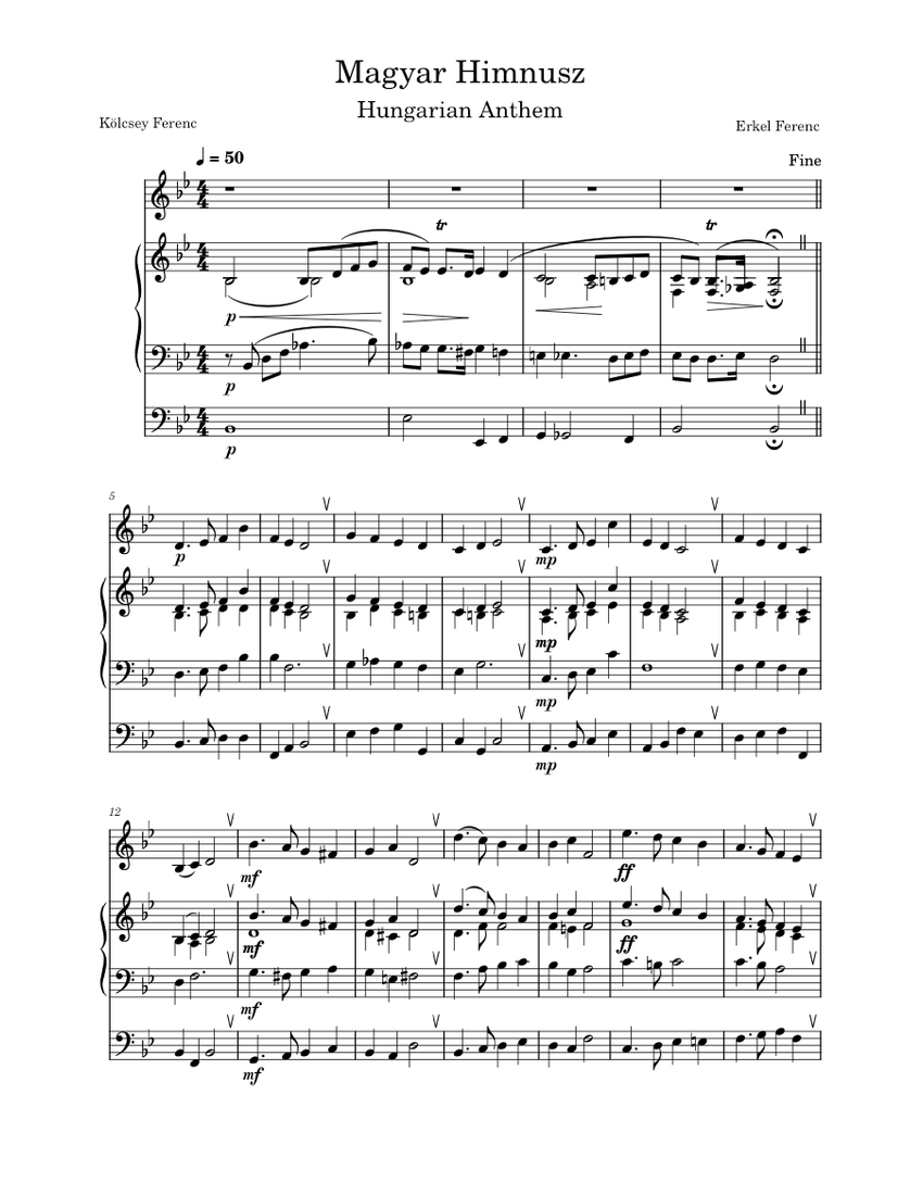 Hungarian anthem – Ferenc Erkel Magyar Himnusz Sheet music for Organ ...