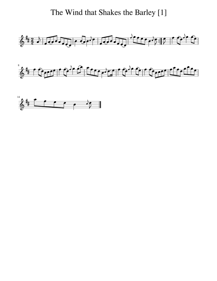The Wind that Shakes the Barley Sheet music for Piano (Solo) Easy ...