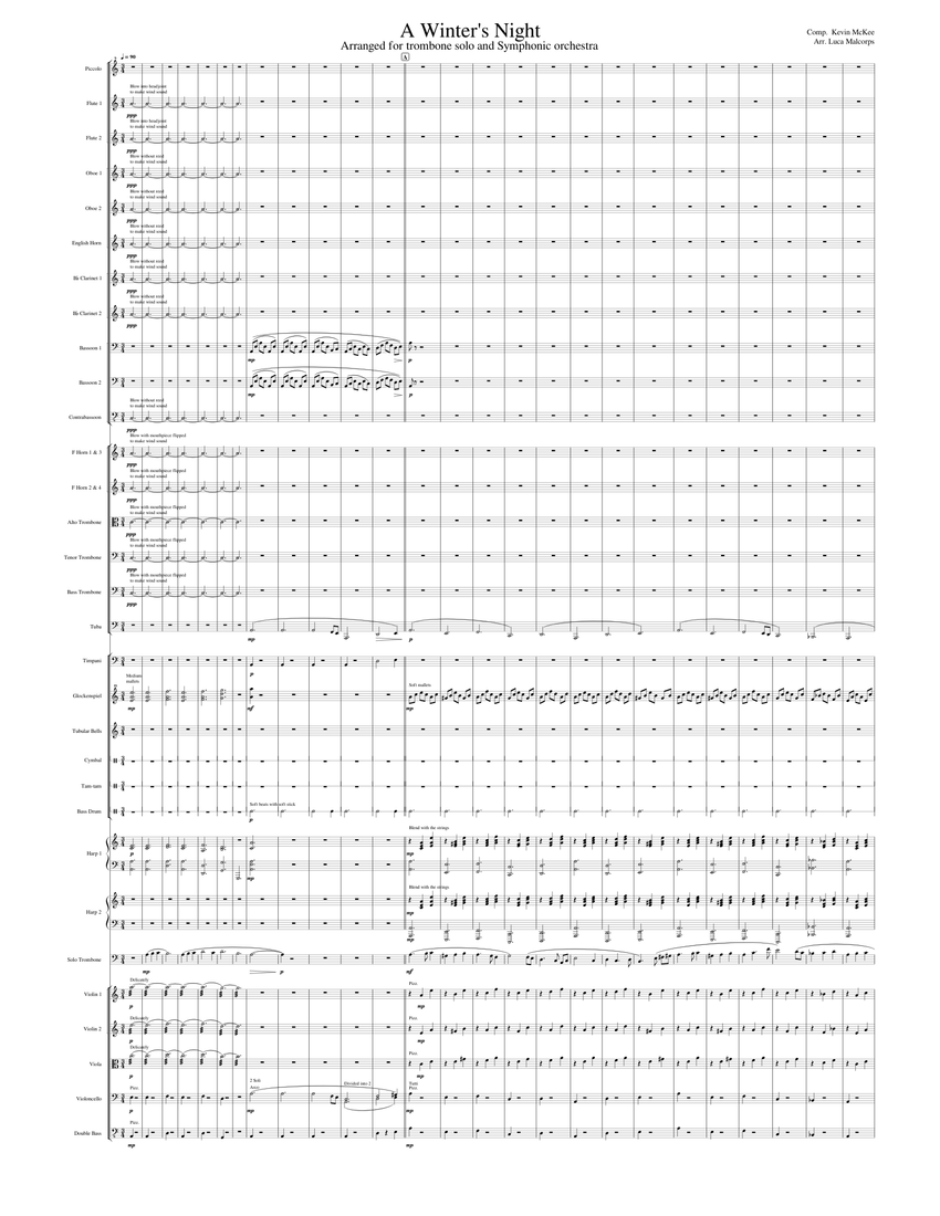 A Winter's Night – Kevin McKee Sheet Music for Trombone, Tuba, Trombone ...