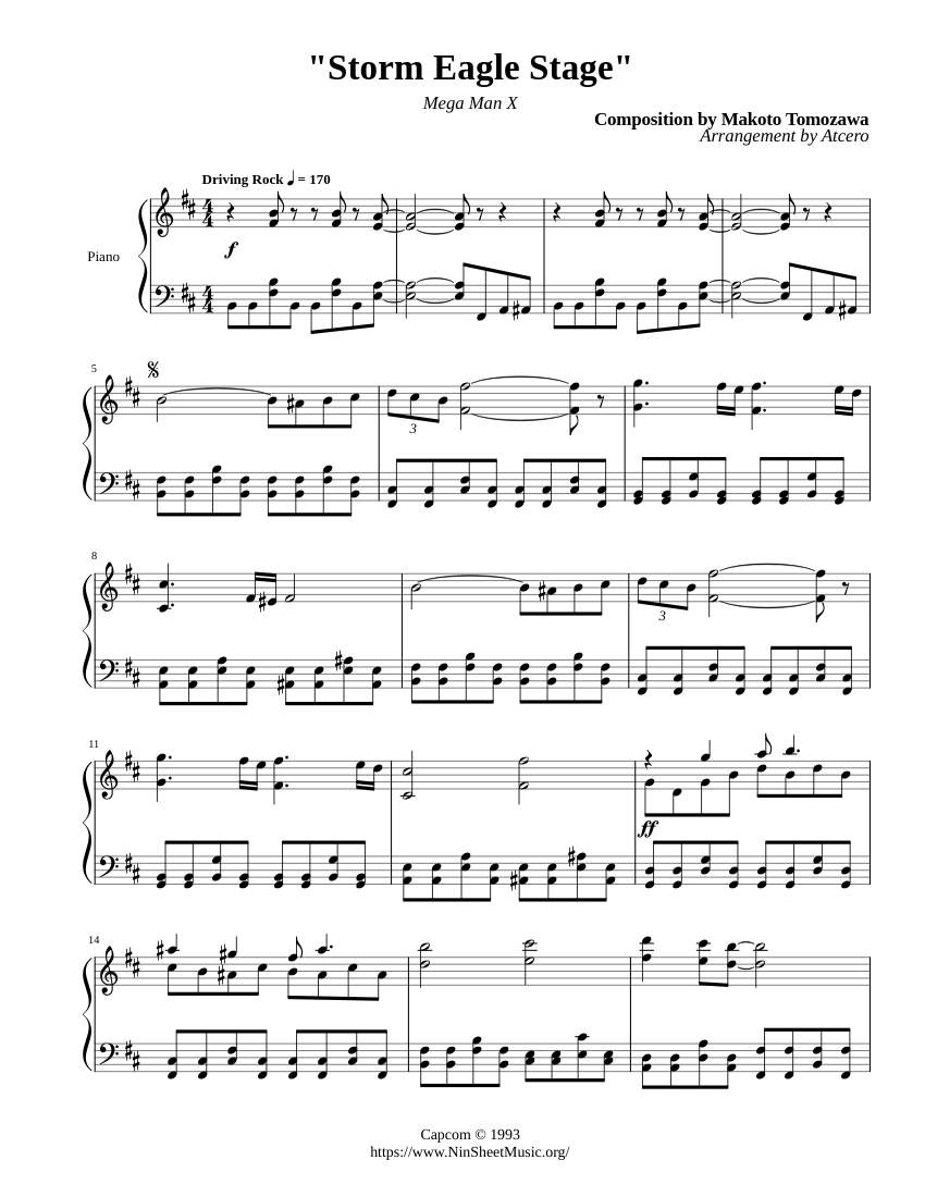 Storm Eagle Stage - Mega Man X Sheet music for Piano (Solo) | Musescore.com