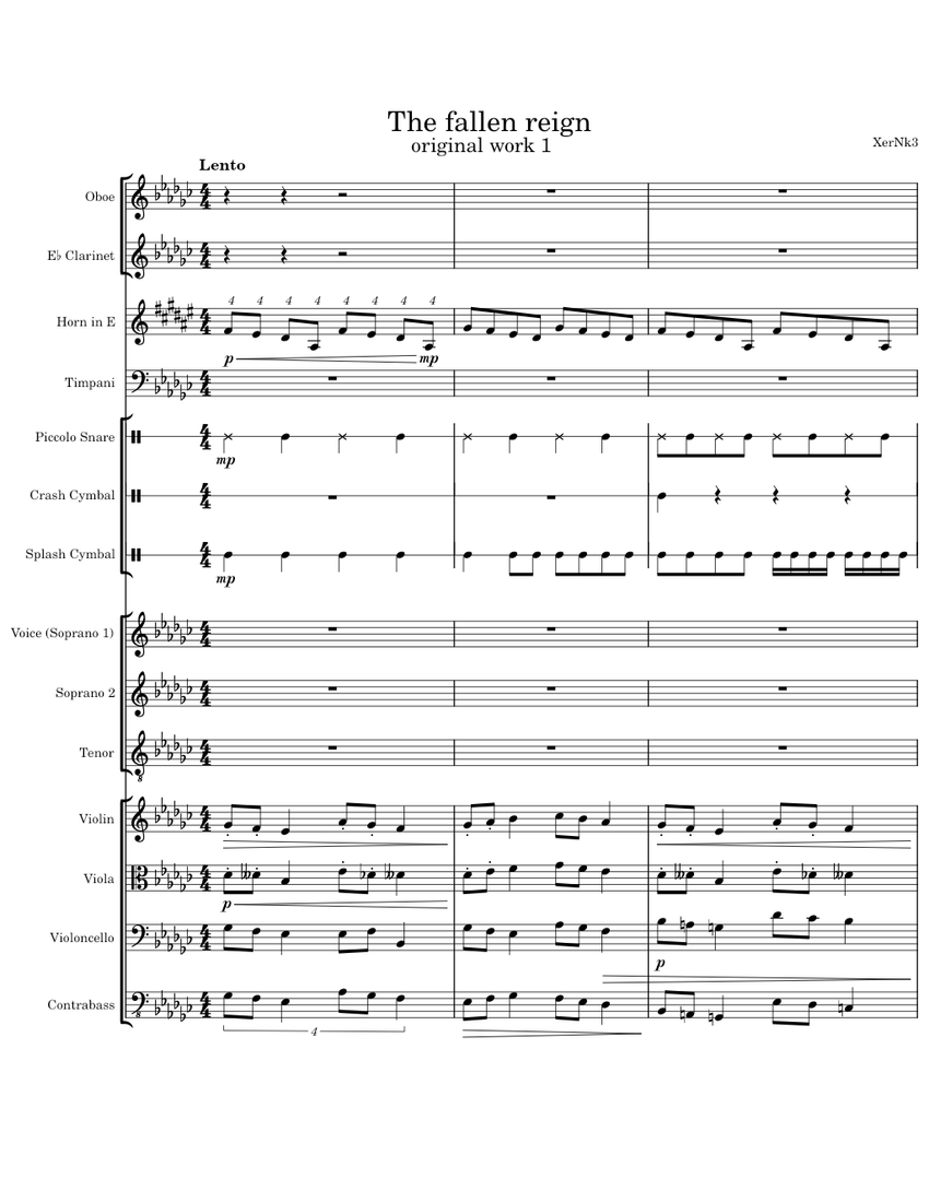 The fallen reign Sheet music for Soprano, Tenor, Vocals, Oboe & more ...