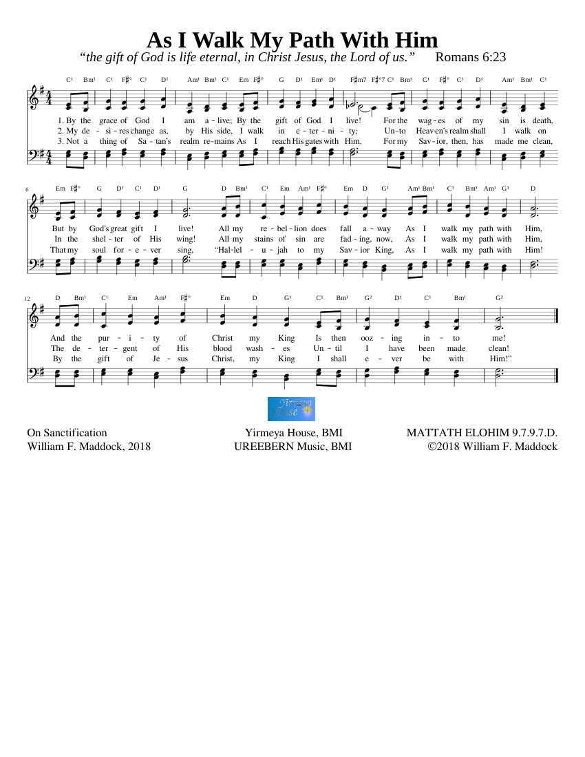 As I Walk My Path With Him - piano tutorial